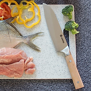 Sunmei 8 Inch Chef's Knife, High Carbon 5Cr15MoV Stainless Steel Kitchen Knives with Wooden Handle, Ultra Sharp, Best Choice for Home Kitchen and Restaurant