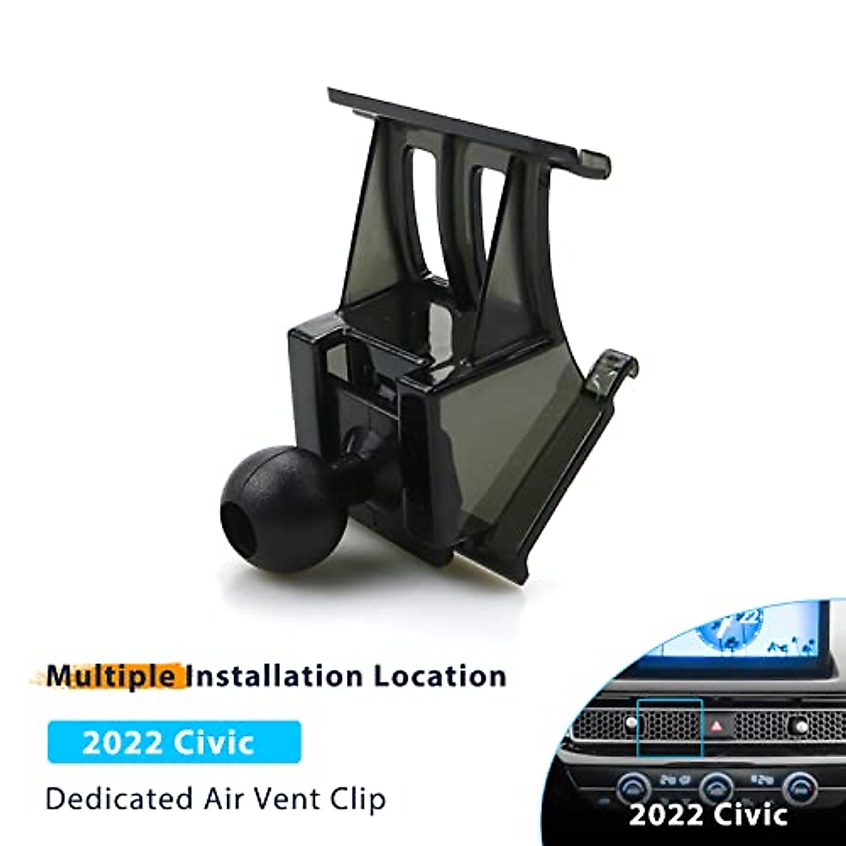 Design for Honda Civic 2022 2023 Air Vent Clip for Car Mount with Diameter 0.67 inch (17mm) Joint Ball Strong Vent Grip Stuck Lock Base for Most Car Phone Mount Holders 2022 2023 Civic Accessories