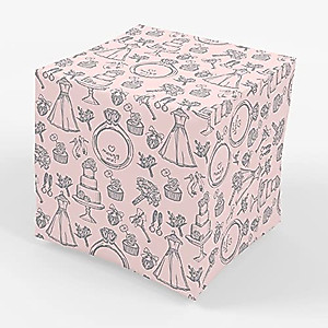 Stesha Party Pink Bridal Shower Gift Wrapping Paper - Folded Flat 30 x 20 Inch - 3 Sheets