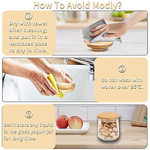 Oui Yogurt Jar Lids, 12 Pack Lids for Oui Yogurt Jars, Bamboo Wooden Lids for Oui Yogurt Jars, Reusable Yogurt Bamboo Jar Lids Set with Silicone Sealing, Oui Lids for Yogurt Jars