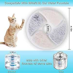 Biubiucat Cat Water Fountain Filters - 4PCS Activated Professional Removable Circle Reusable Fountain Carbon Filter Drink Fountain Filter
