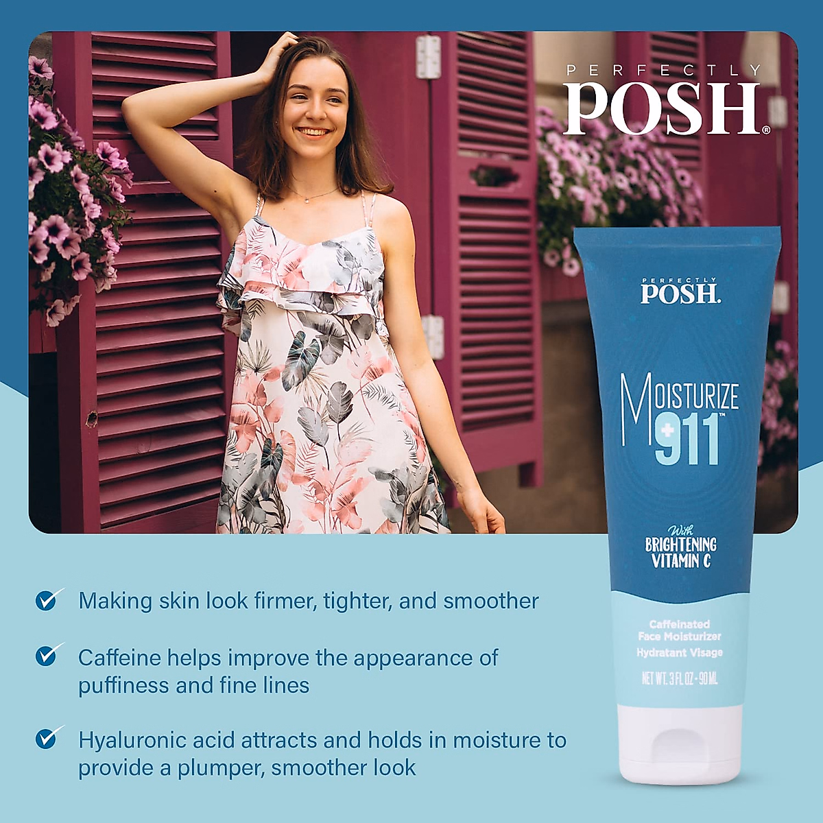 Perfectly Posh MOISTURIZE 911 Caffeinated Face Creme, 3 fl. oz.