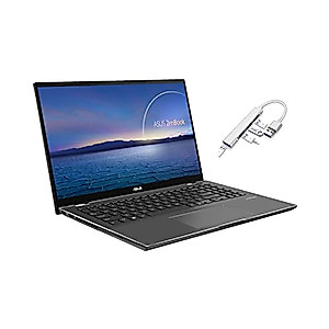 ASUS ZenBook 15.6” FHD Touchscreen Display Laptop | Intel Core i7-1165G7 | NVIDIA GeForce GTX 1650 | Backlit Keyboard | Windows 11 | Grey | with USB3.0 HUB Bundle (Gray, 16GB RAM | 512GB SSD)