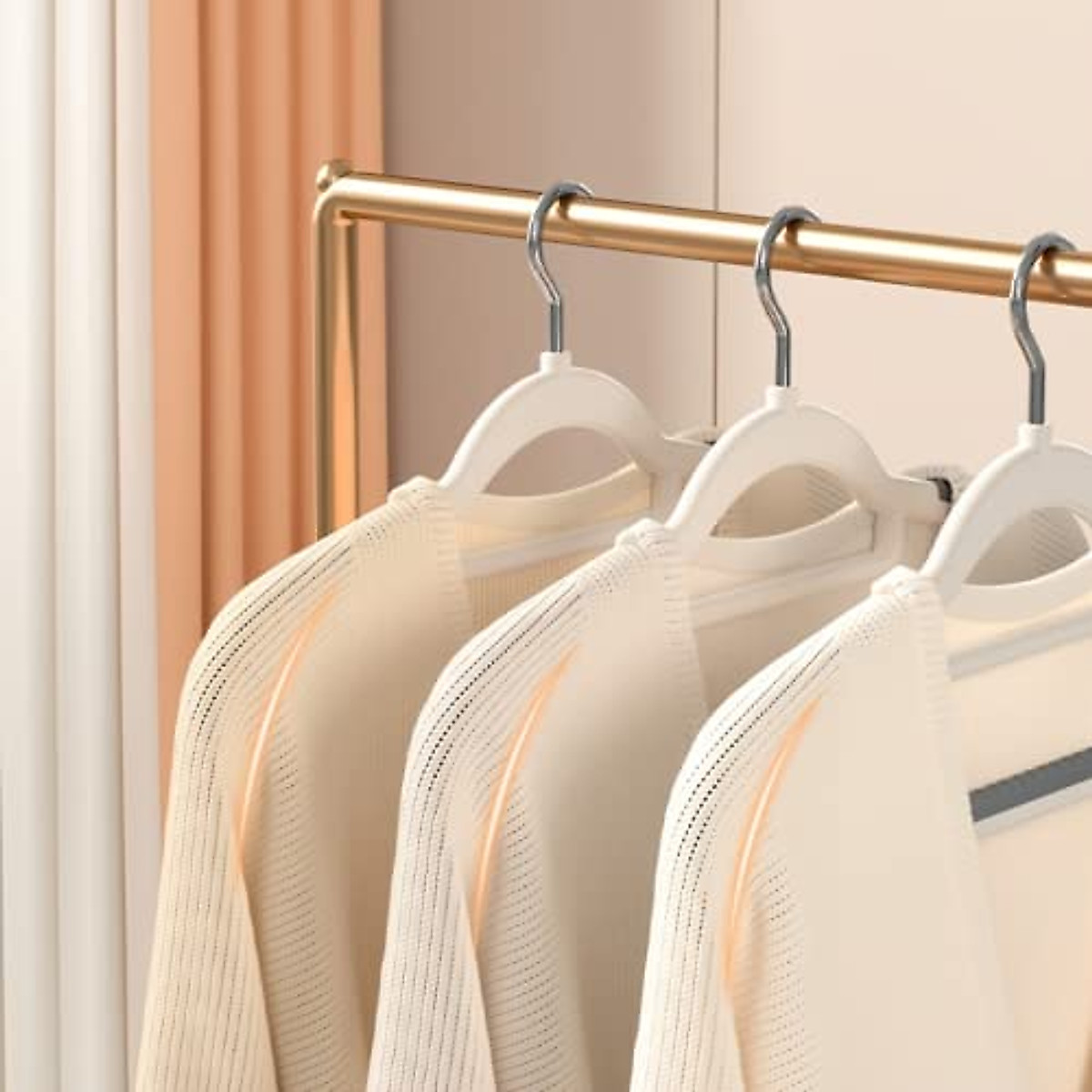20pcs Clothes Hanger for Household Use, No Mark, Shoulder Corner Protection, Clothes Drying Rack, Wardrobe Storage Hanger, Thickened Clothes Hanger (Orange)