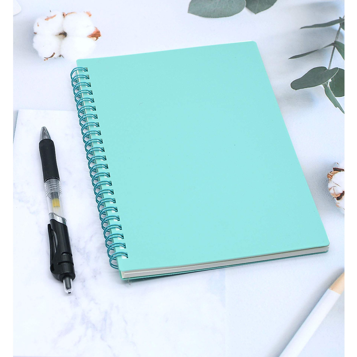 Spiral Notebook, 3 Pcs A5 Thick Plastic Hardcover 8mm Ruled 3 Color 80 Sheets -160 Pages Journals for Study and Notes (Light Pink,Light Green,Light Blue, A5 5.7" x 8.3"-Ruled)