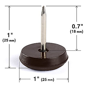 Chair Glides X-PROTECTOR – 1" Furniture Glides 40 pcs – Brown Nail-on Chair Sliders – Premium Chair Leg Floor Protectors – Slide Effortlessly with Chair Leg Pads That Protect Your Floor!