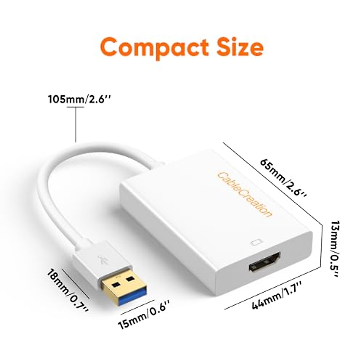 CableCreation USB HDMI Adapter with DisplayLink Chip, USB 3.0 to HDMI ...