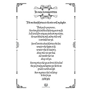- To My Daughter - Cute Mother's Day/Birthday Gift - Inspirational Lovely Engraved POEM/LETTER on Vegan Leather - 10x 14 UNFRAMED - Motivational ARTWORK/QUOTES.