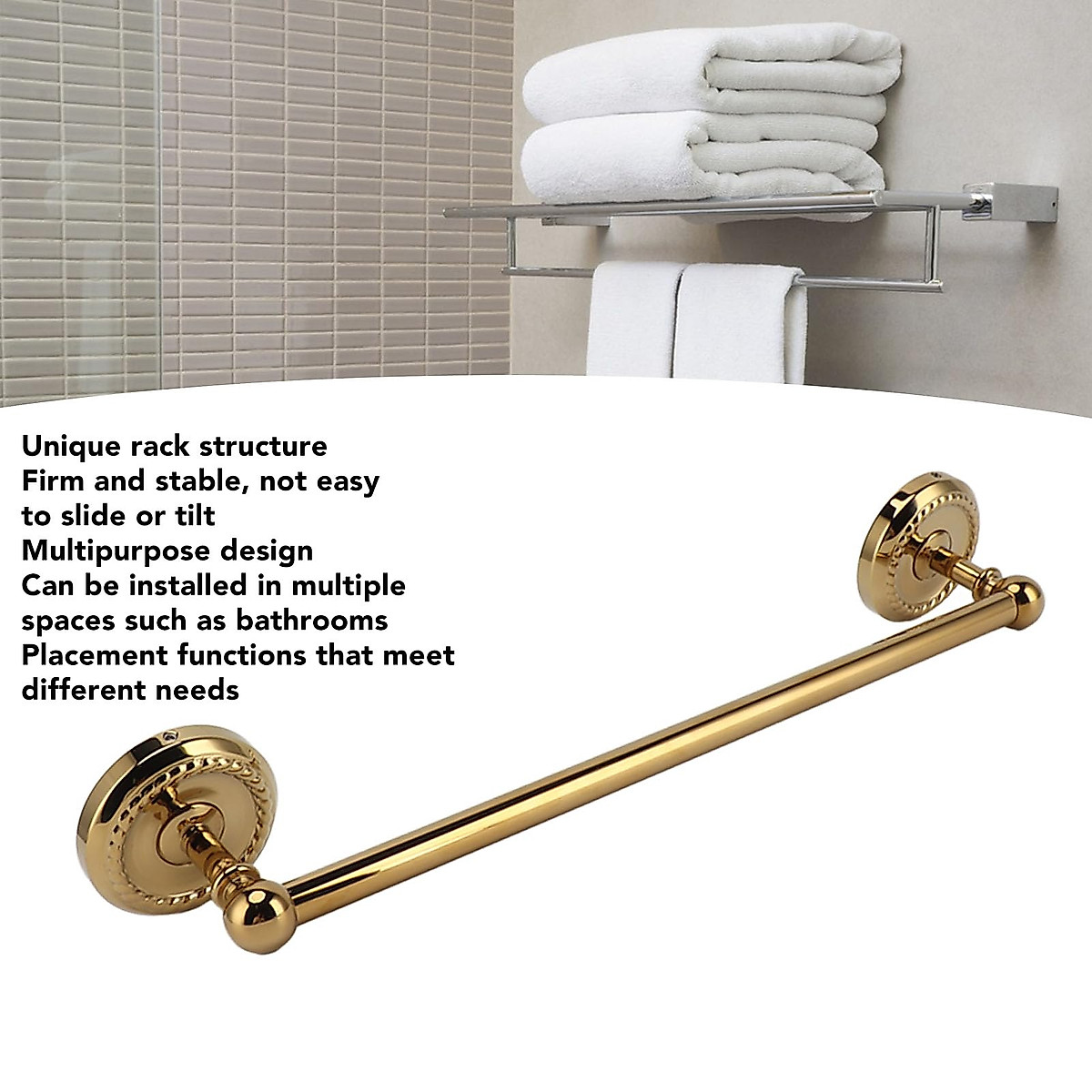 Generic Bathroom Towel Bar, Wall Mounted Towel Rack Fashionable European Style for House (#3), Genericmyk79u4tr1-13