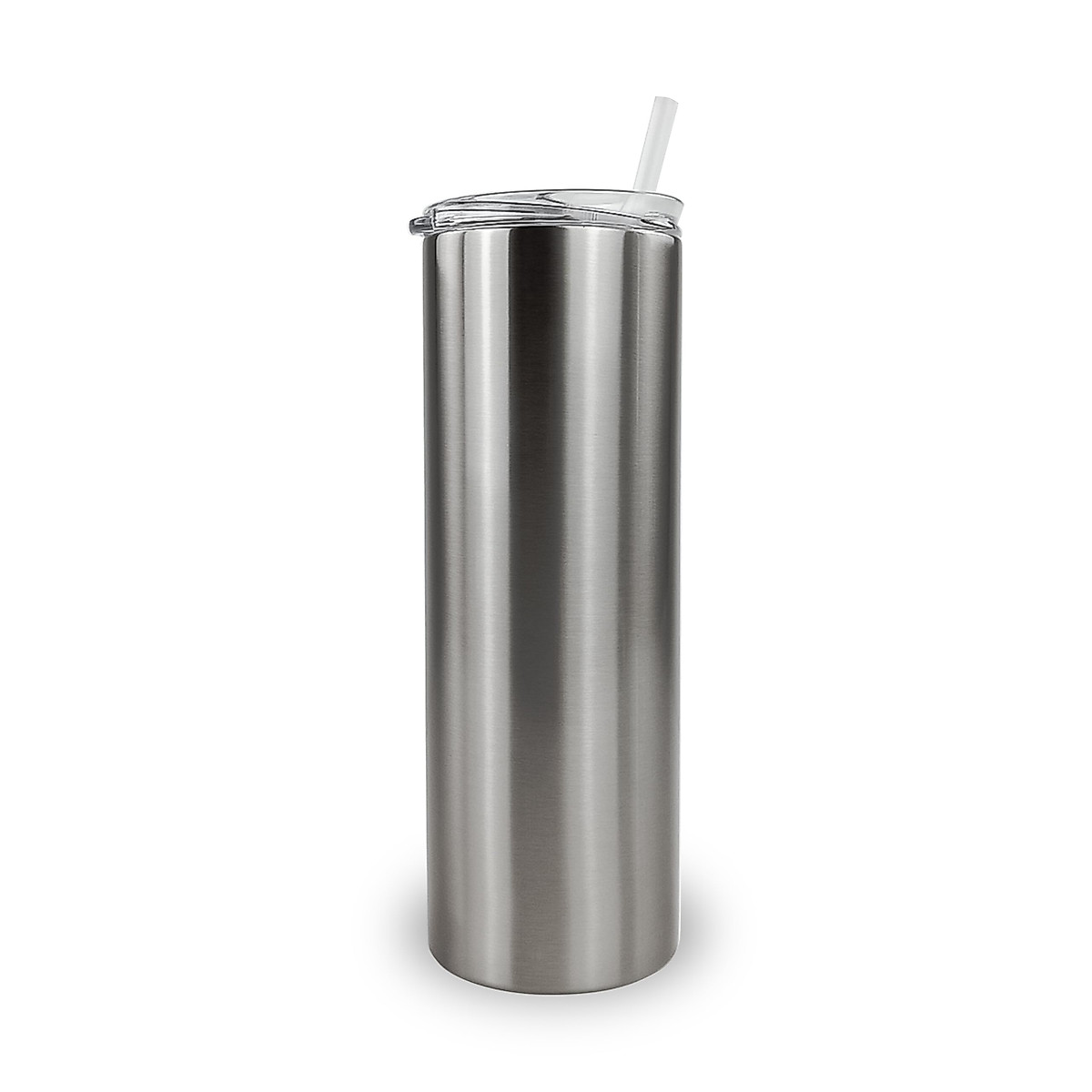 Hogg 20 oz Sublimation Tumblers Clear (24 Units) - Silver, Sublimation Blanks, Bulk Tumblers with Lids and Straws, 20oz Skinny, Blank Cups