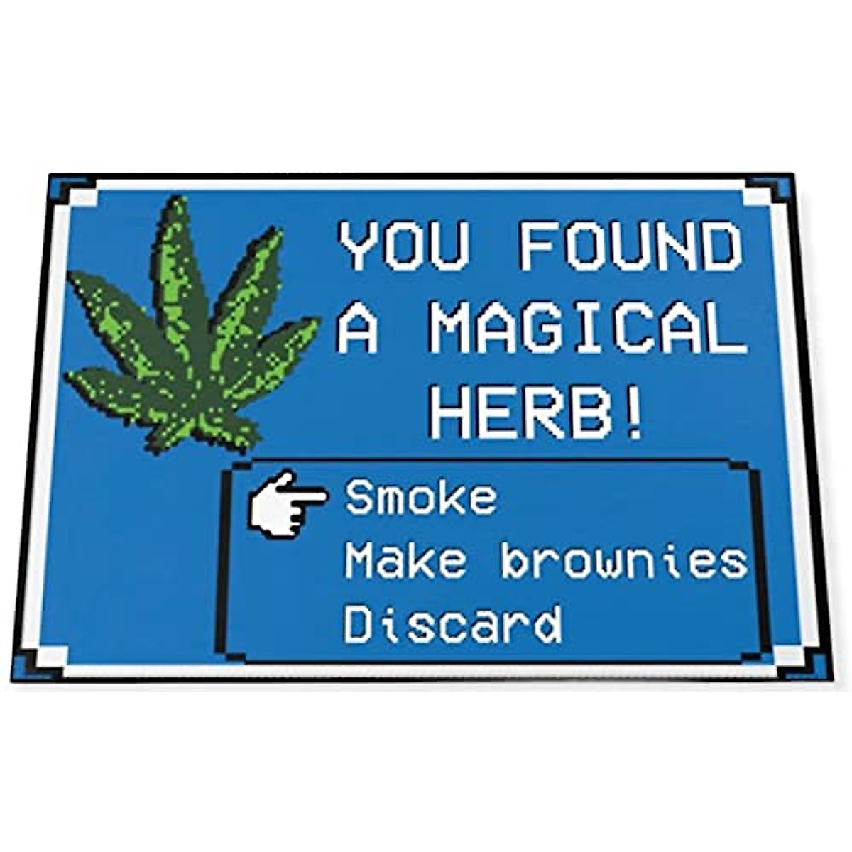 You Found A Magical Herb 3x2 Feet Funny Area Rug Indoor Welcome Mat Doormat 420 Friendly Magic Weed RPG Pixel Art 8 Bit Retro Gamer Accent Rug