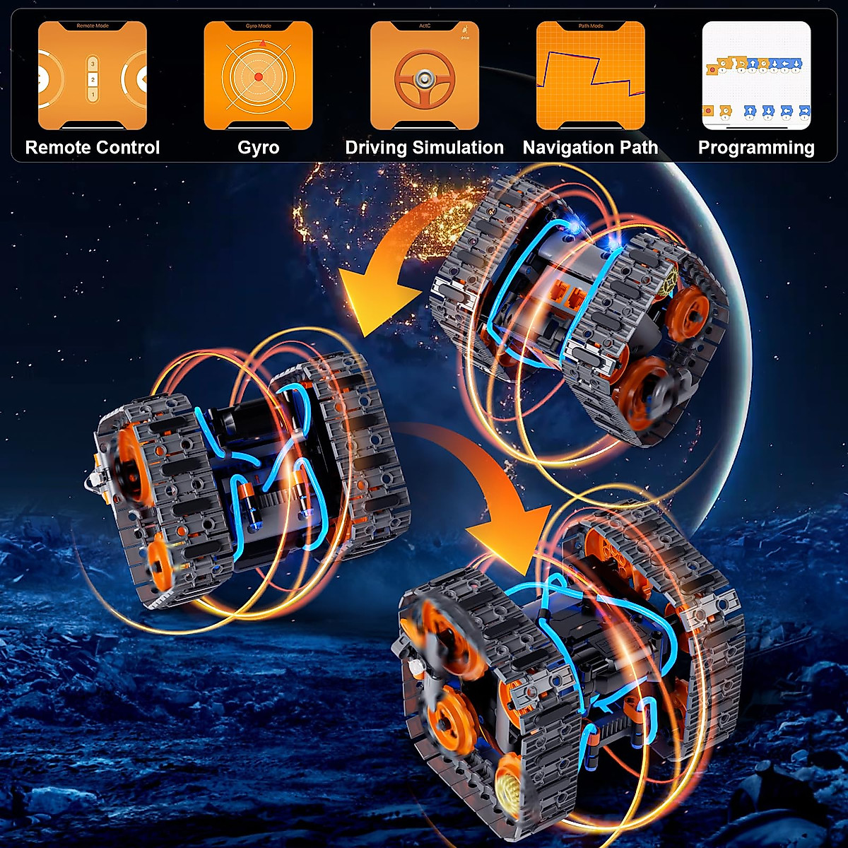 28°C 5-in-1 STEM Building Set Toys for Kids Remote & App Controlled Construction Robot/Car/Tank/Bulldozer/Tracked Racer Coding Kit for Boys Girls Age 6 7 8-12+ Year Old (552 Pcs)