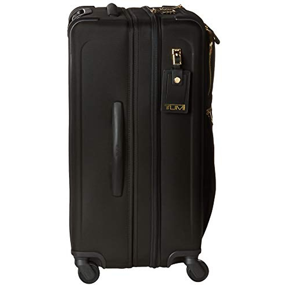 TUMI Alpha Short Trip Expandable 4-Wheeled Packing Case - Roller Bag for Short Trips & Weekend Getaways - Carry-On Luggage with 4 Spinner Wheels - Travel Suitcase for Men & Women - Black/Gold
