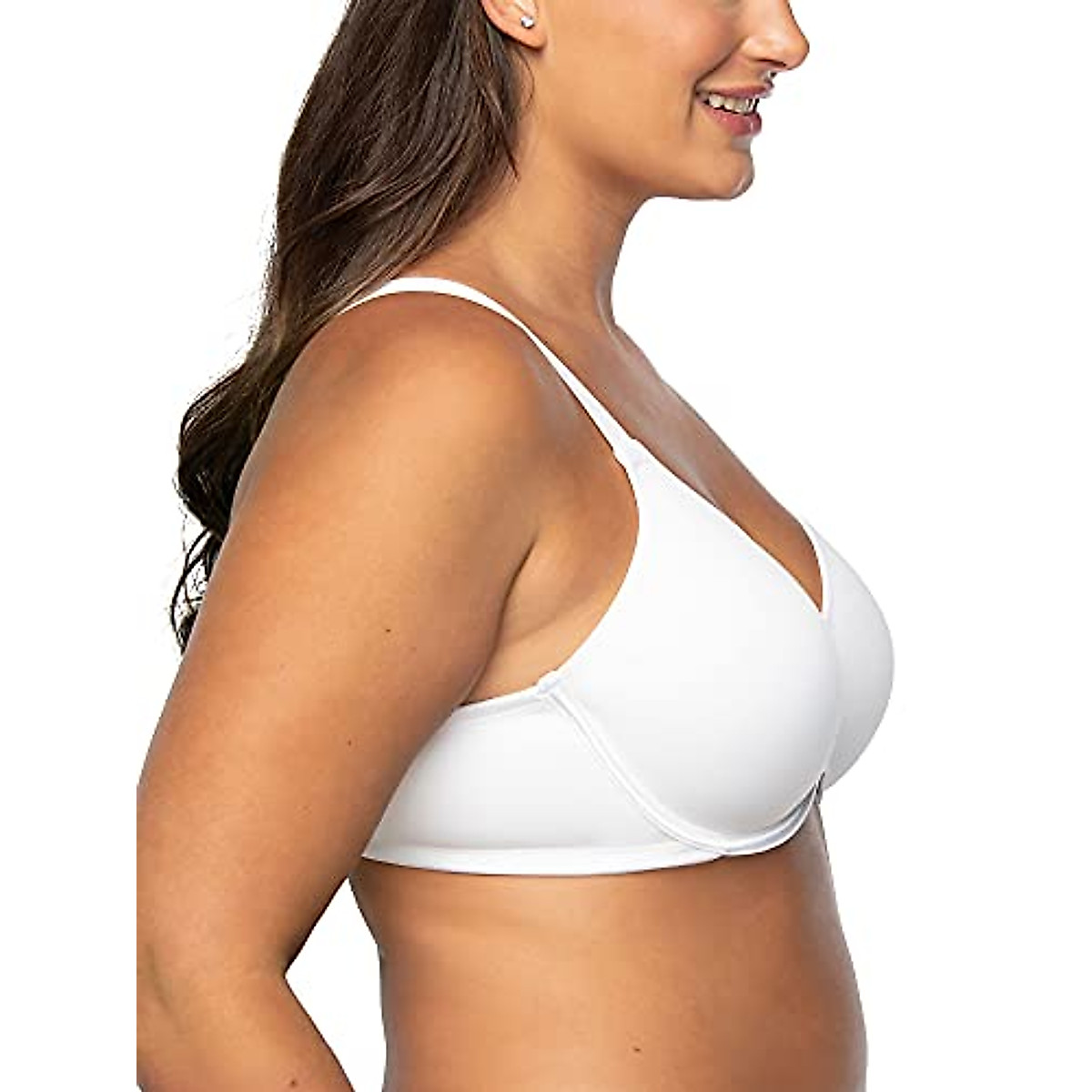 Vanity Fair Womens Full Figure Beauty Back Smoothing Bra, 4-way Stretch Fabric, Lightly Lined Cups Up To H Bra, Underwire - White, 40D US