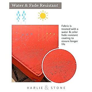 Harlie & Stone Outdoor Seat Cushion, Patio Chair Cushions, Outdoor seat Cushions Set of 2, Replacement Cushions for Outdoor Furniture, Outdoor Chair Cushion, 22 x 22 Outdoor Cushions - Orange