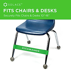 Kick Bands Chair Bands for Kids with Fidgety Feet - Fidget Chair Bands for Kids 12-Pack - Bouncy ADHD Band for Classroom Chairs & Desks - Solace Sensory Kickbands