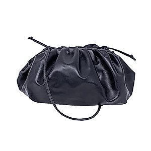 Bella Luna Women’s Soft Cloud Dumpling Pouch Crossbody Bag or Clutch Purse Shoulder Bag (Black)