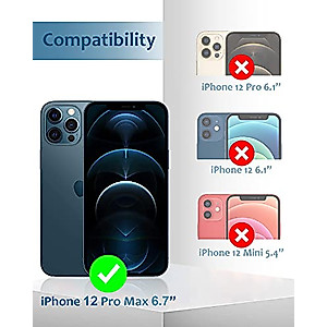 [2 Pack] Tamoria iPhone 12 Pro Max Camera Lens Protector Metal Plus Tempered Glass Camera Cover Oneness Design, Support LIDAR Scanner, Explosion-Proof iPhone 12 Pro Max 6.7 Inch Accessories Blue