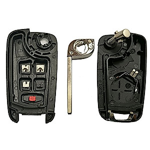 Key Fob Case Shell Fit for Chevrolet Chevy Equinox Sonic GMC Terrain OHT01060512 4 Buttons Replacement Flip Folding Smart Car Key Fob Cover with Uncut Blade Blank (4 Buttons Flip Key Shell)