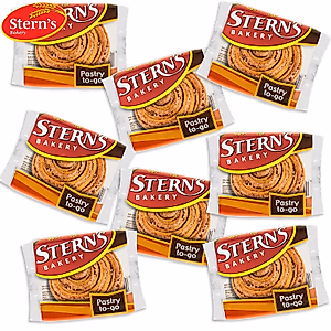 Stern’s Bakery Cinnamon Swirl | 18 Individually Wrapped Pastries | 3 Oz Breakfast Danish Pastries | Vending Machine Snacks | Lunchbox Snacks | Dairy Free | Nut Free Snack | Kosher Pastries