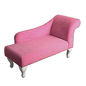 HomePop Youth Chaise Lounge, Pink Velvet