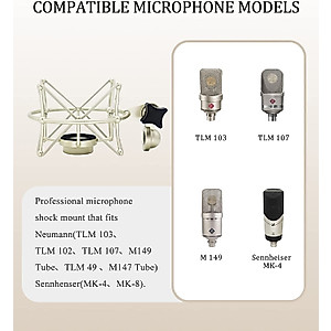 Grneric Metal Microphone Shockmount & Stand for Neumann TLM 103/M147 - Silver