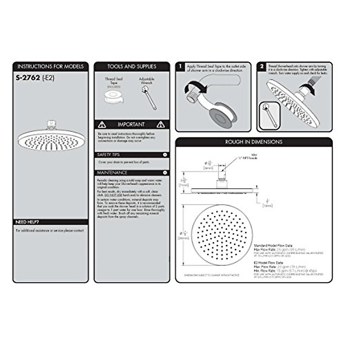 Speakman S-2762 Circular Rain Shower Head for Stylish Bathroom Décor, 2.5 GPM, Polished Chrome