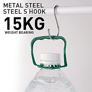 Sefuez 20 Pack S Shaped Hooks Stainless Steel Metal Hangers Hanging Hooks for Clothes,Plants,Kitchen,Workshop, Silver