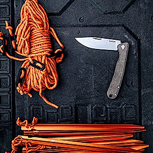 Kershaw Federalist Folding Pocket Knife, Manual Folder with Nail Nick, 3.25 inch CPM 154 Stainless Steel Blade, Made in the USA,Green