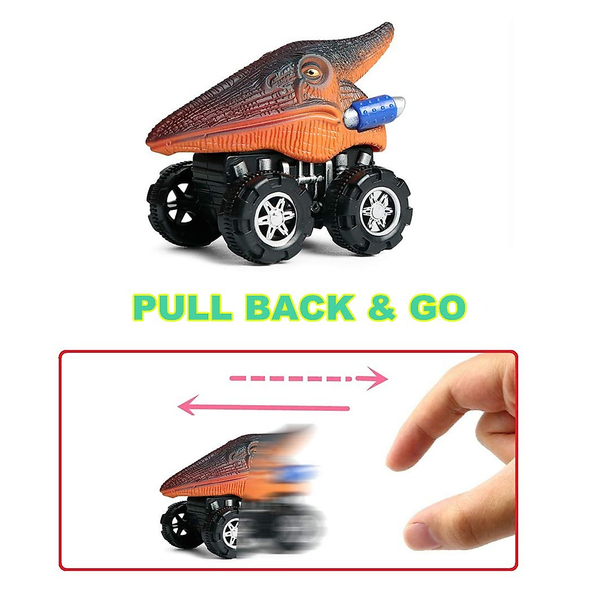 Dinosaur Toys for 2 3 4 5 6 7 Year Old Boys Girls, 8-Pack Dinosaur Toys Car for Kids 3-5, Stocking Stuffers for Kids, Christmas Easter Birthday Gifts Idea Party Favors Prizes, Easter Basket Stuffers