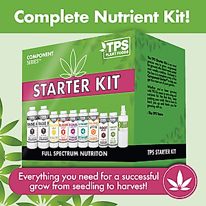 TPS Nutrients Complete Plant Nutrient Starter Kit, Fertilizer for Veg Through Bloom - Plus Guide and Foliar Spray Bottle