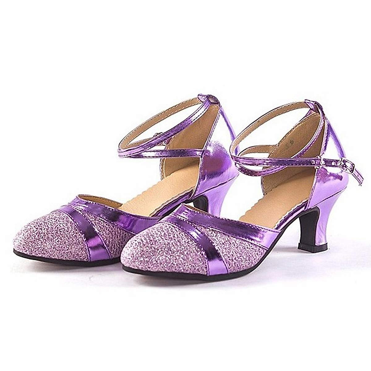 Hot New! Latin Dancing Shoes,Women Ballroom Fashion Tango Salsa Sequins Social Dance High Heels Purple
