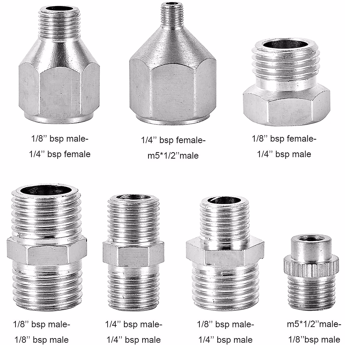 16PCS Airbrush Adapter Set Includes 12PCS Airbrush Adapter Kit Fitting Quick Release Disconnect Fitting Connector,Airbrush Hose with Airbrush Spray Cleaning Repair Tool for Air Compressor