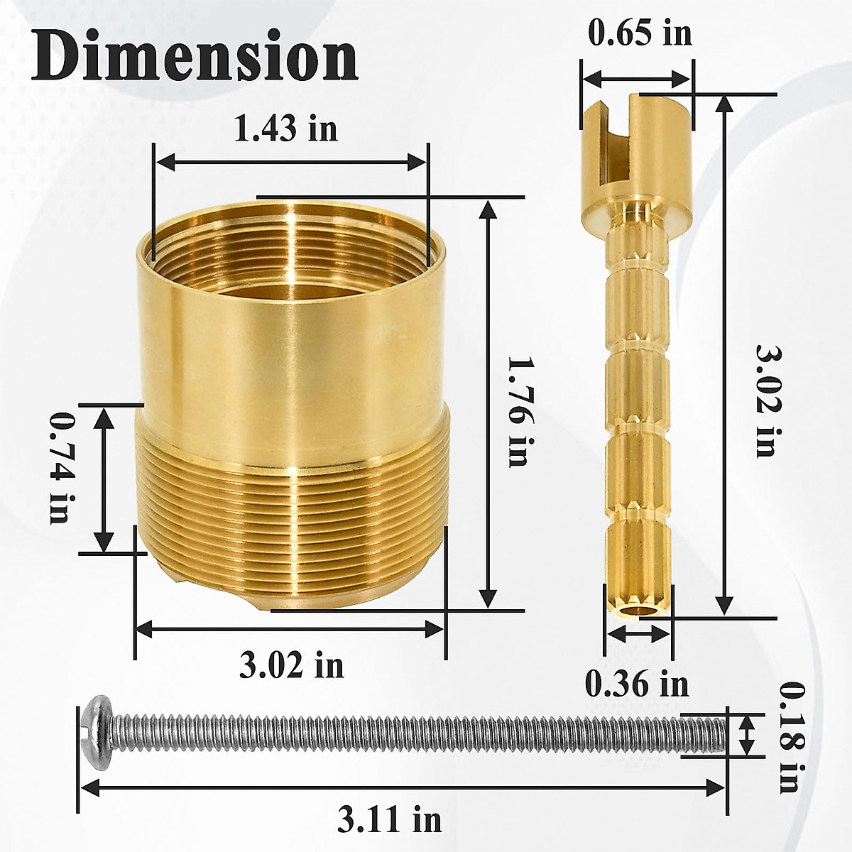Ebrmeiwo 970-0830 Plumbing Extension Kit for Secure Fit Handle, Replacement Parts, Gold
