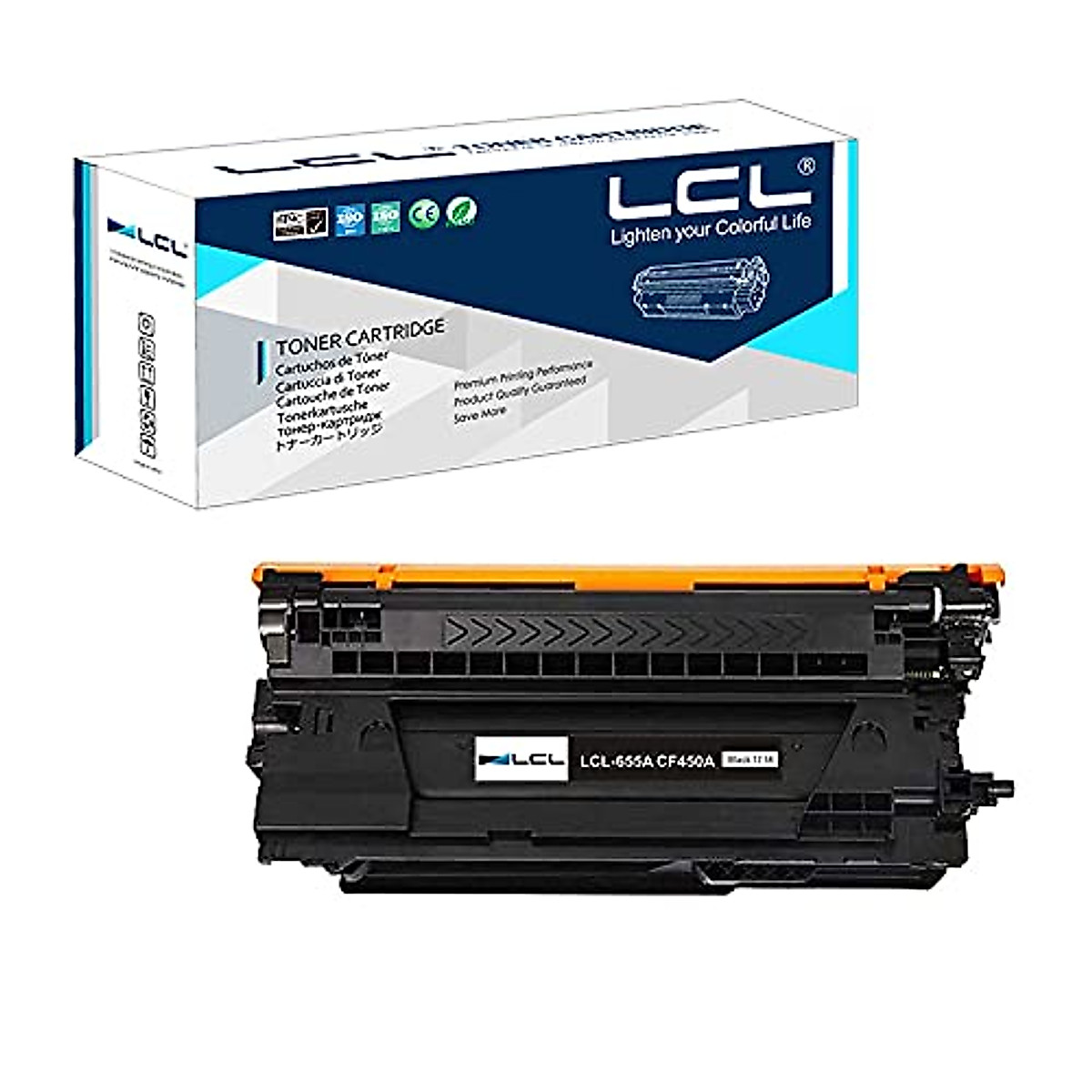 LCL Remanufactured Toner Cartridge Replacement for HP 655A CF450A Color Laserjet Enterprise M681f MFP M681z MFP M682z M652dn M652n M653dh M653dn M653x M681 M681dh M681f (1-Pack Black)