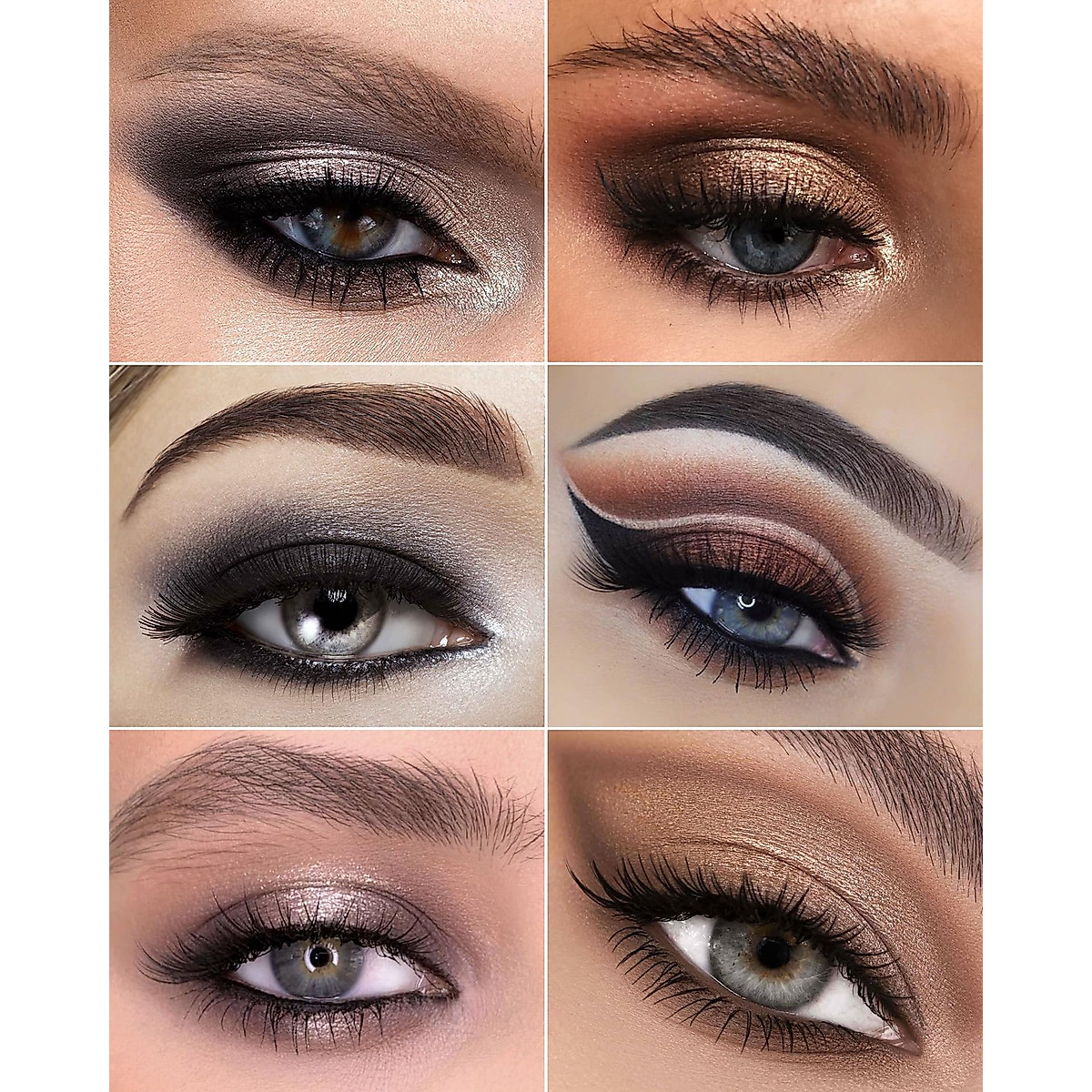 HOOMUSS Black Smoky Eye Shadow Palette 8Color, Dark Grey Smokey Eyeshadow for Goth Makeup, Black Silver White Gray Shade for Halloween, Pigmented & Long Lasting (Black)