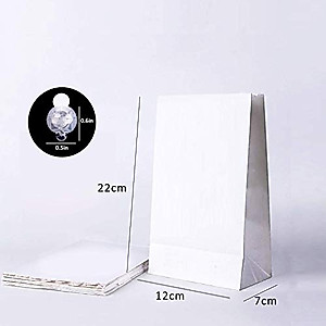 lightsfever-LED luminaria Luminary Bags 50pcs of Light up Luminaries White Paper Bags with Lights for Diwali Decorations, Wedding Decor (50, Warm White)