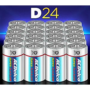 Powermax ACDelco 24-Count Size D Cell Alkaline Batteries Super Alkaline Battery 7-Year Shelf Life Reclosable Packaging
