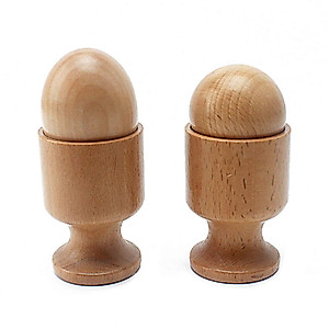 DANNI Montessori Exercise Ball and Egg Cup Set, Wooden Object Fitting Toy for Coordination, Early Education, Kids Basic Life Skills Practice, 2 Pieces