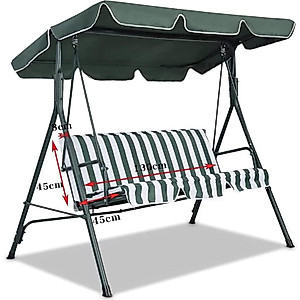 ANSNAL Patio Swing Cushion Cover for 3 Seat Swing Chair, Waterproof Swing Seat Cover Dust Proof Replacement All Weather Swing Chair Protection