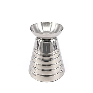 1 Piece Cocktail Jigger Measuring Cup Cocktail Measuring Cup Stainless Steel Bar Jigger Three Scales Coffee Measuring Jigger Up to 2.5oz, 5Tbsp, 75ml(Silver)
