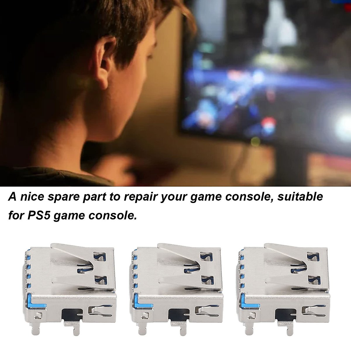 Acogedor 5 PCS PS5 Host USB Interface, USB Charging Port Replace Game Handle USB Charging Socket Port Repair Parts, for PS5 Game Console