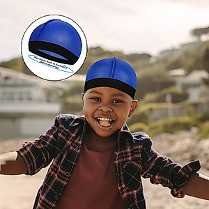 6 Pieces Kids Silky Satin Durags with Wave Caps Set Unisex 360 Wave Headwraps with Long Tail and Wide Straps (Silver, Black, Blue)
