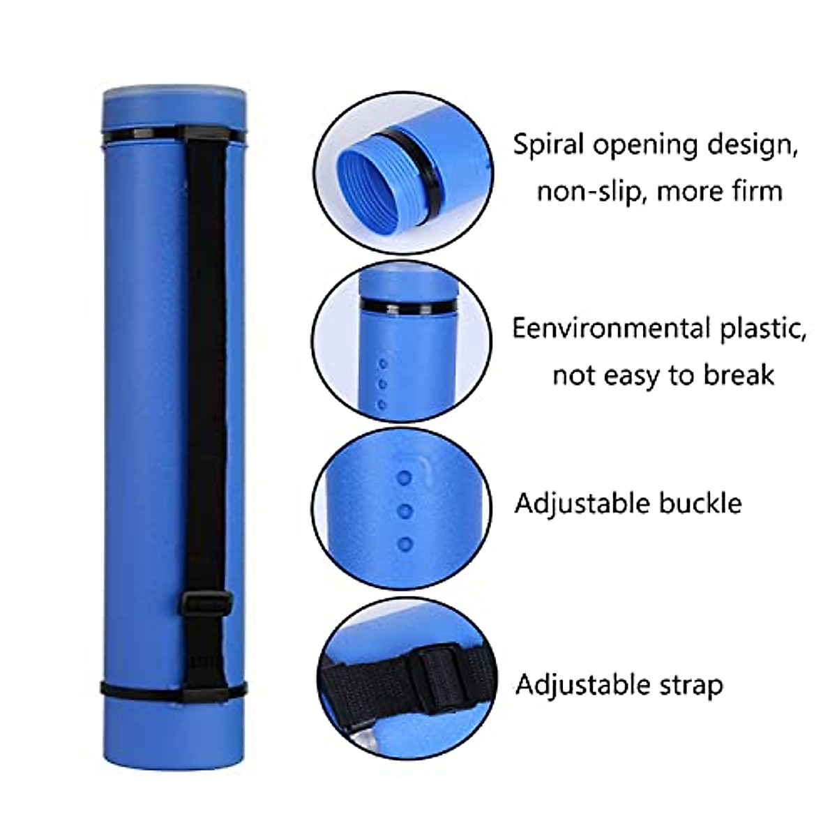 Ecjiuyi Poster Tubes,2Pack Extendable Poster Tube Expand from 24.5" to 40" with Adjustable Shoulder Strap Lids and Lable,Waterproof Telescoping Blueprint Art Document Storage Transport Carrying Tube