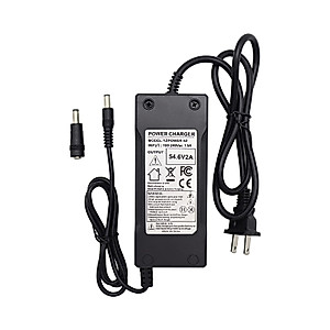 Eseegoo Lithium Battery Charger Output 54.6V 2A for 13 Series 13S 48V Lithium Battery Pack, 48V Li-ion Battery Charger DC 5.5 * 2.1mm Plug witth a 5.5 * 2.5mm Tip