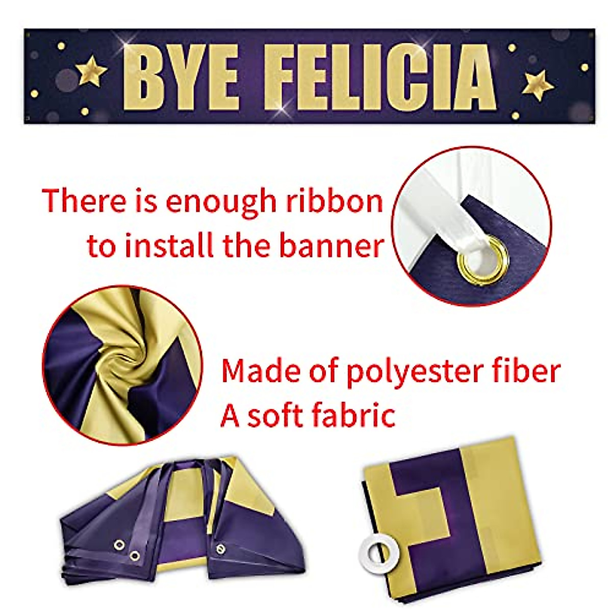 Bye Felicia Large Banner, Good Bye Banner, Divorce Party Break up Party Lawn Sign Porch Sign, Moving Party Goodbye Party Decorations Supplies, Indoor Outdoor Backdrop 8.9 x 1.6 Feet
