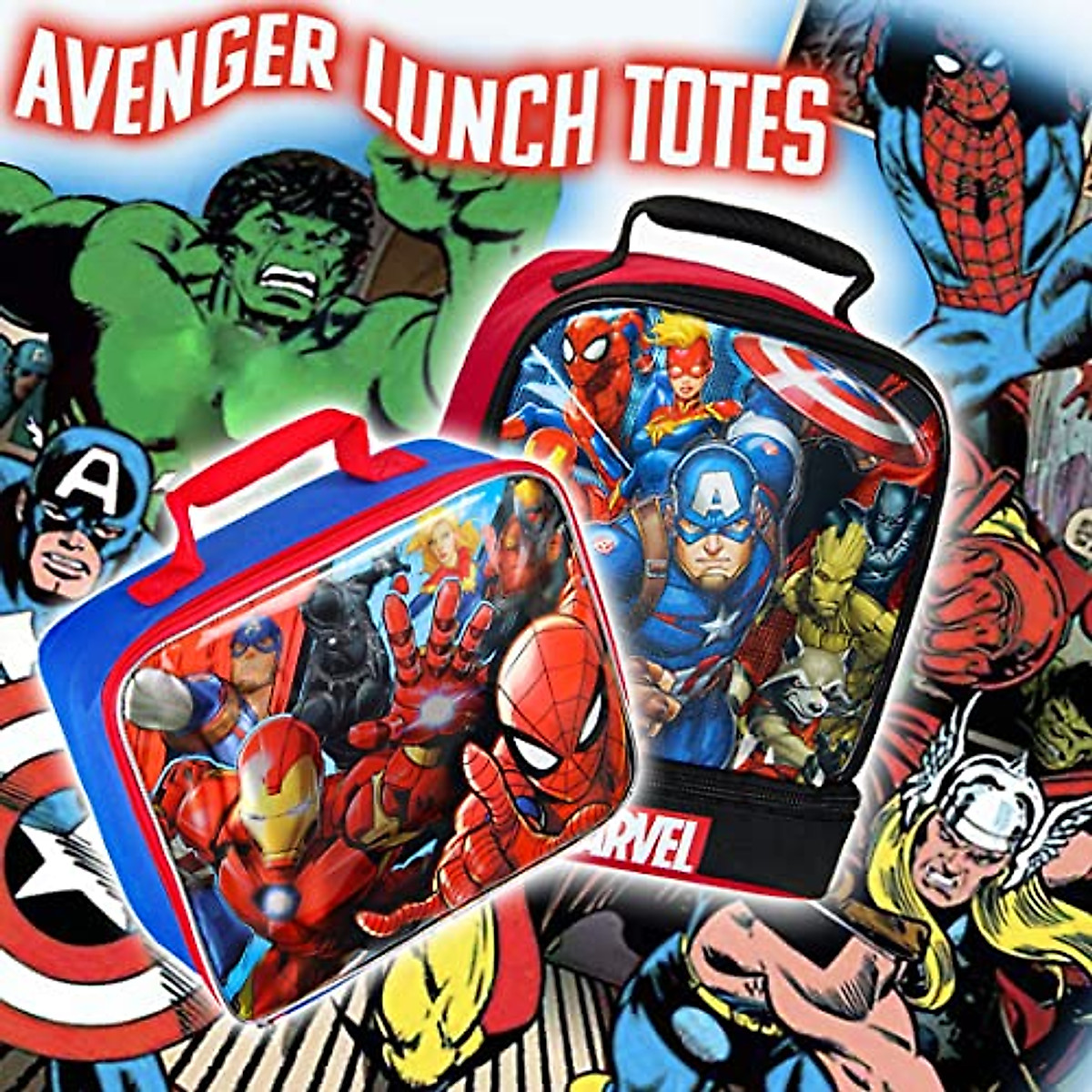Marvel Universe Comics Avengers Captain America Dual Compartment Insulated Lunch Box