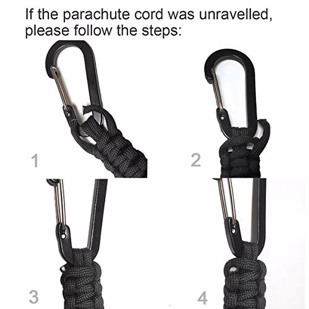 Keychain Carabiner with Key Ring - GREATRIL Paracord Key Chain Hanger Heavy Duty Clips for Outdoor Men/Women (Orange)