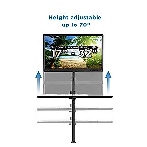 Mount-It! Rolling Computer Cart, Mobile Workstation with Tray Monitor Mount and CPU Holder, Height Adjustable and Mobile Stand for Office and Industrial Use
