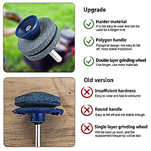 【2021 NEW】Double Layer Corundum Lawn Mower Blade Sharpener, Universal Wear Lawnmower Blade Sharpener for Any Power Drill/Hand Drill, Double-Layer Grindstones Easy to Use and Not Easy Damage-(Gray)